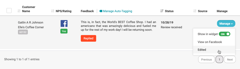 Reply to Facebook Reviews