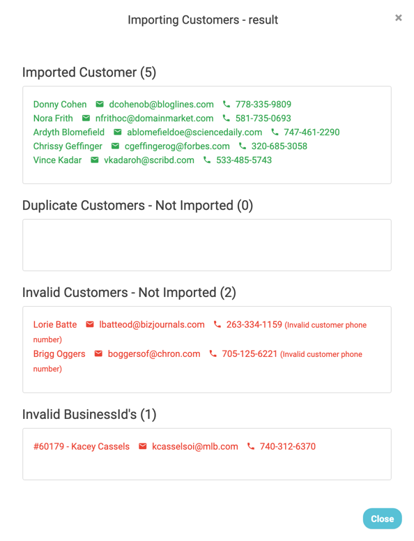 Import Customer List for Multiple Locations