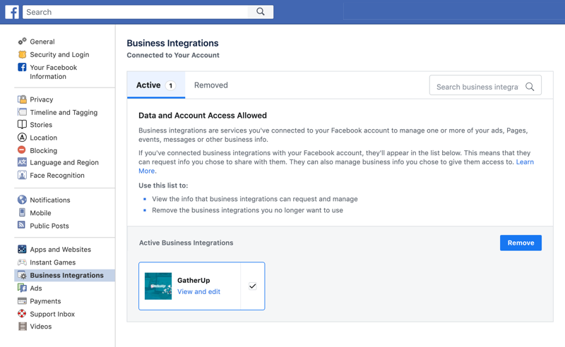Facebook Authorization