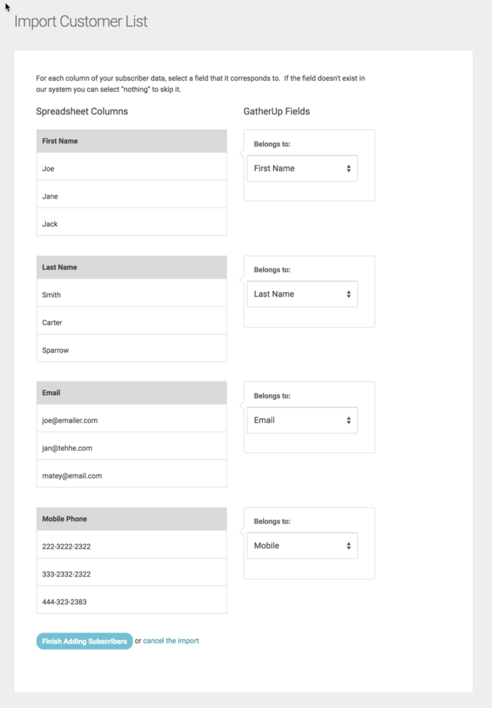 Import Customer List for a Single Location