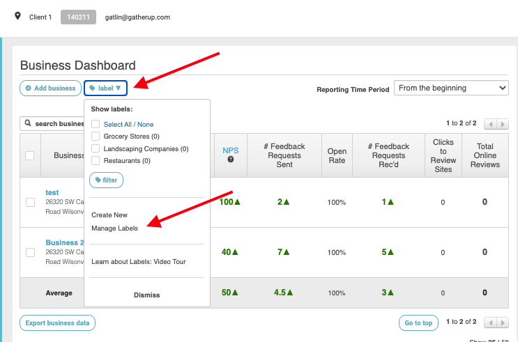 How to manage and edit Labels