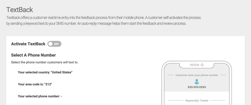 TextBack (Customer-Activated Reviews via Text)