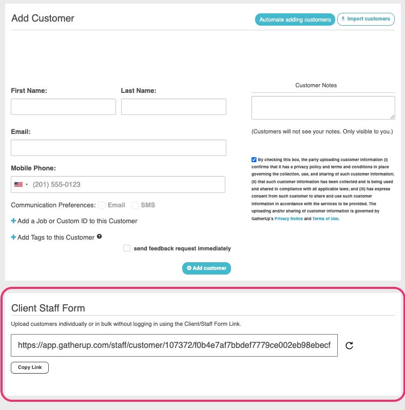 Add a Single Customer