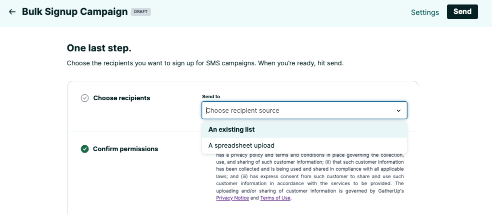 Bulk Signup Campaigns