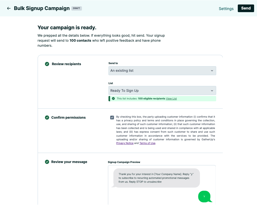 Bulk Signup Campaigns